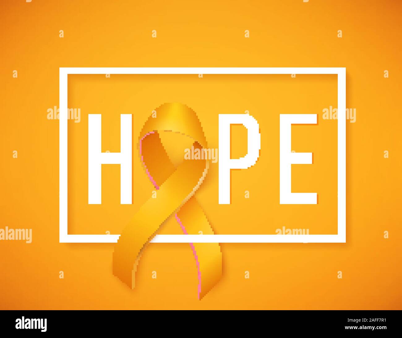 Realistic gold ribbon, childhood cancer awareness symbol, vector ...