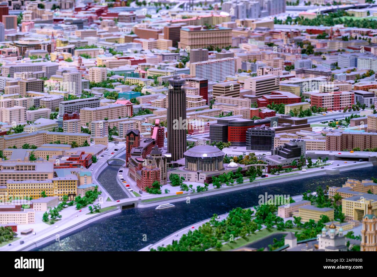 Moscow, Russia - JULY 2019: VDNKh, Moscow City scale model, Moscow ...