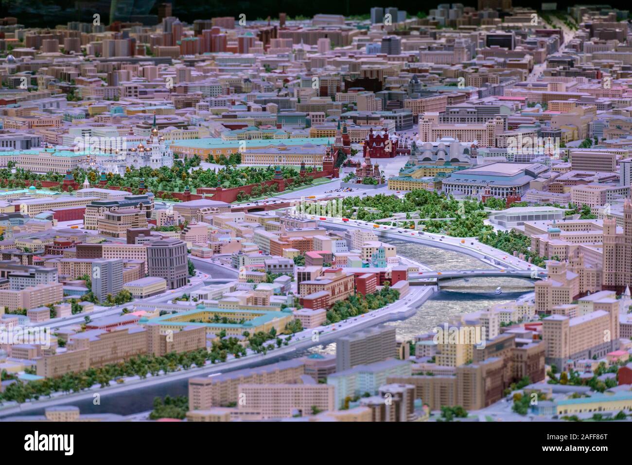 Moscow, Russia - JULY 2019: VDNKh, Moscow City scale model, The Moscow ...