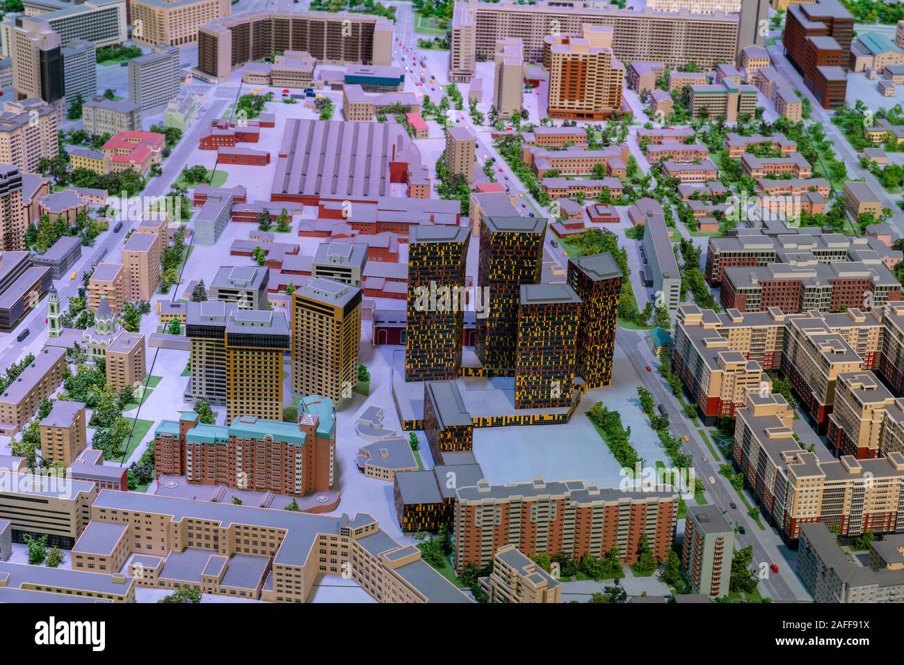 Moscow, Russia - JULY 2019: VDNKh, Moscow City scale model, center of ...