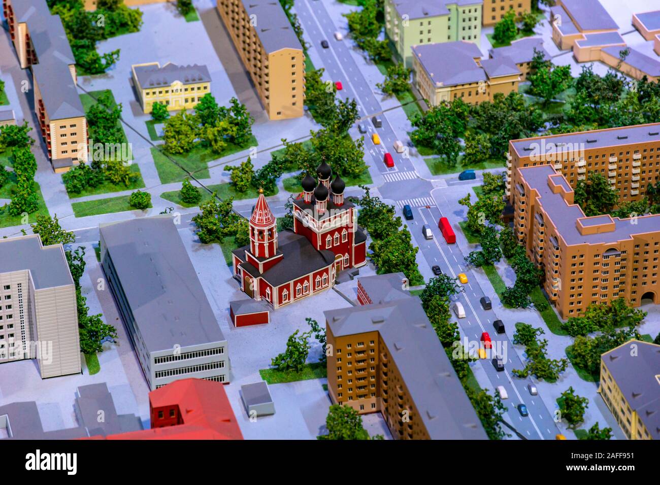 Moscow, Russia - JULY 2019: VDNKh, Moscow City scale model, center of ...