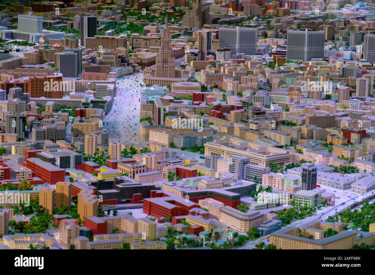 Moscow, Russia - JULY 2019: VDNKh, Moscow City scale model, The ...