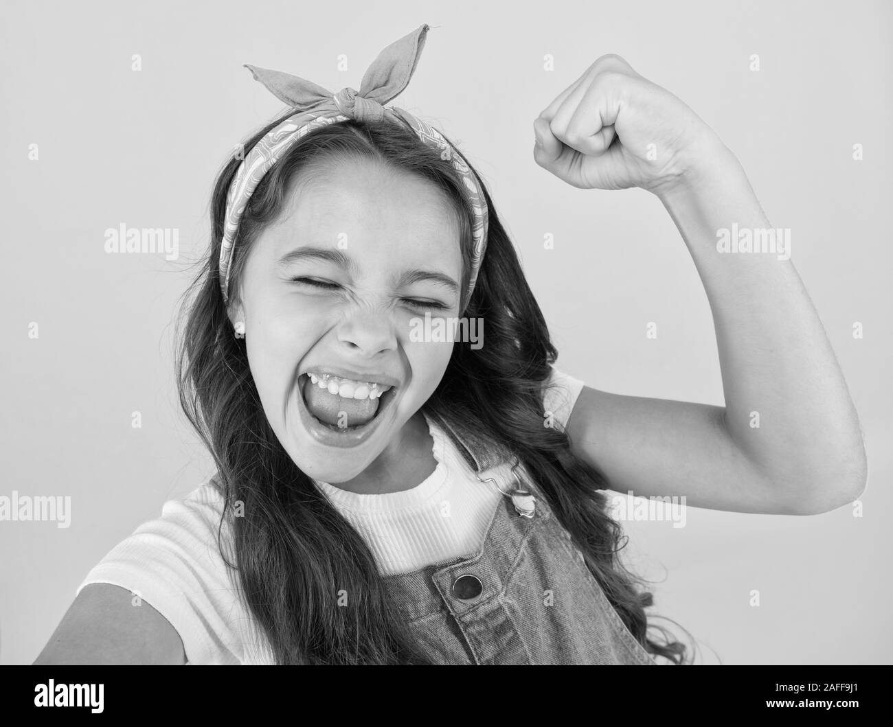 Go girls. Positive emotions. Cheerful teen. Feel happiness. This how ...