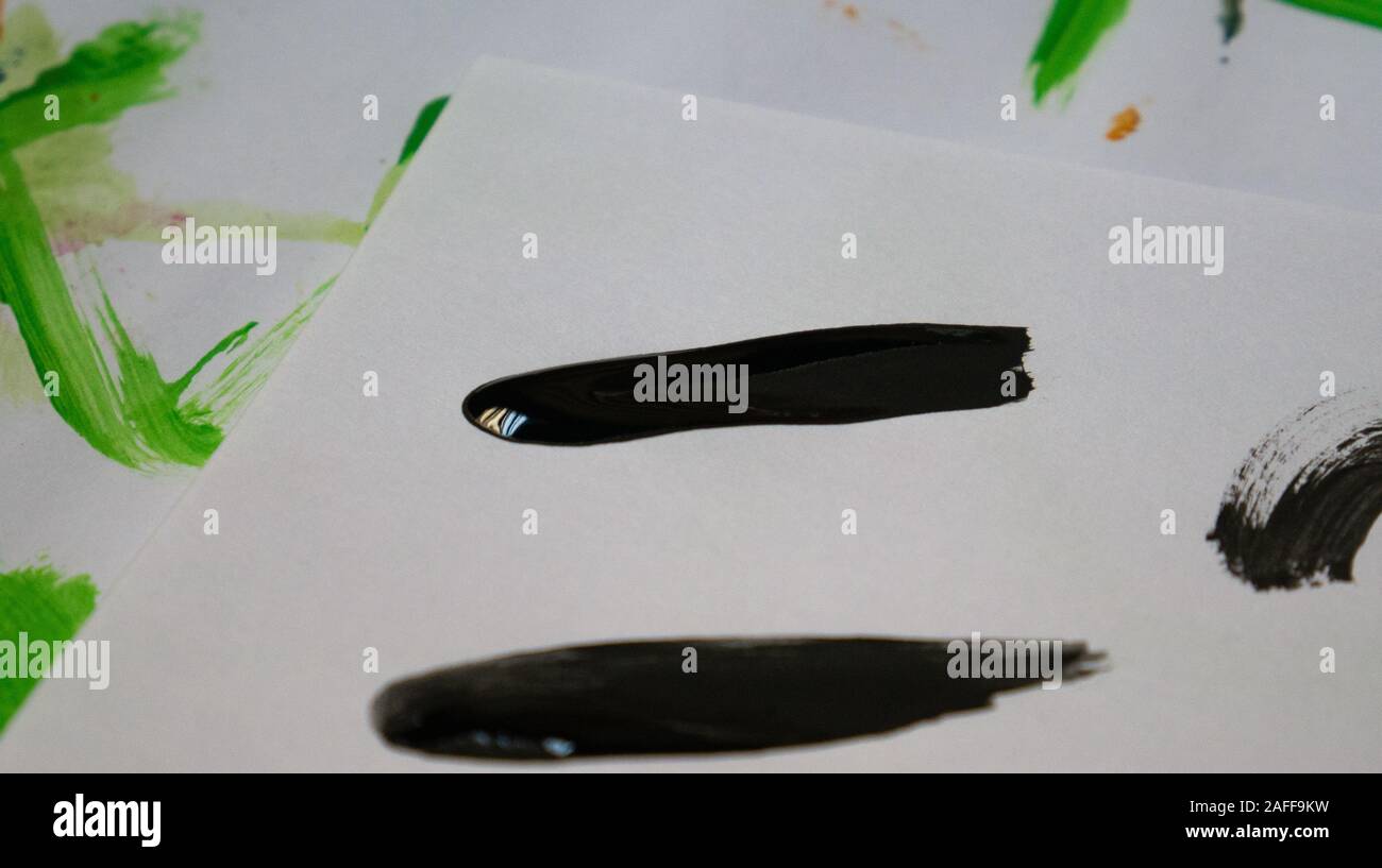 A smear, a line made with a brush. Handmade brush Stock Photo - Alamy