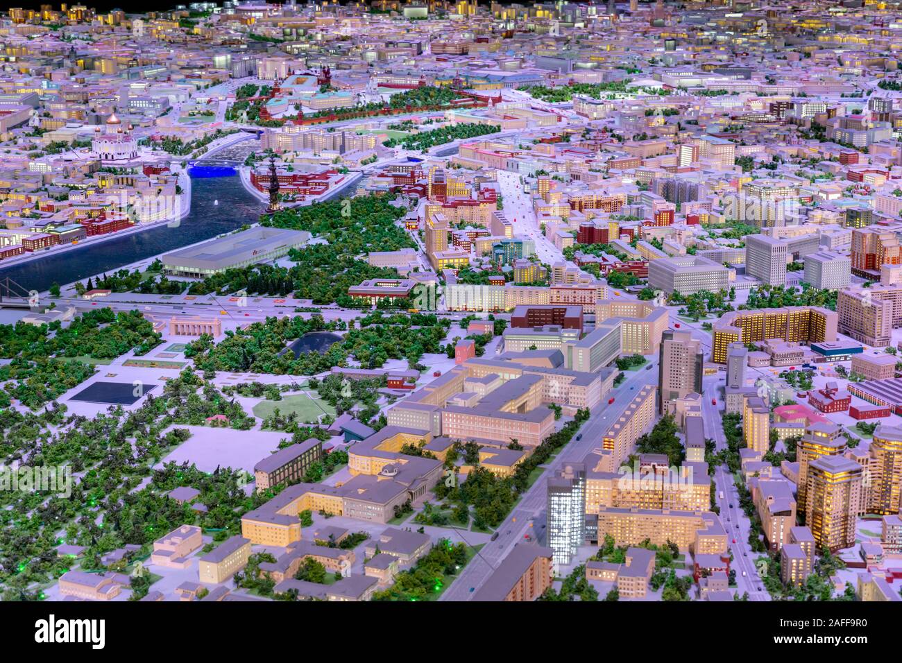 Moscow, Russia - JULY 2019: VDNKh, Moscow City scale model, The State ...