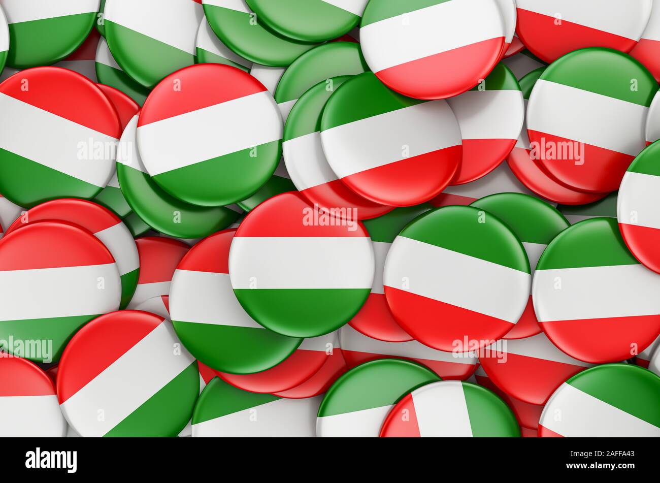 Badges with flag of Hungary, 3D rendering Stock Photo - Alamy