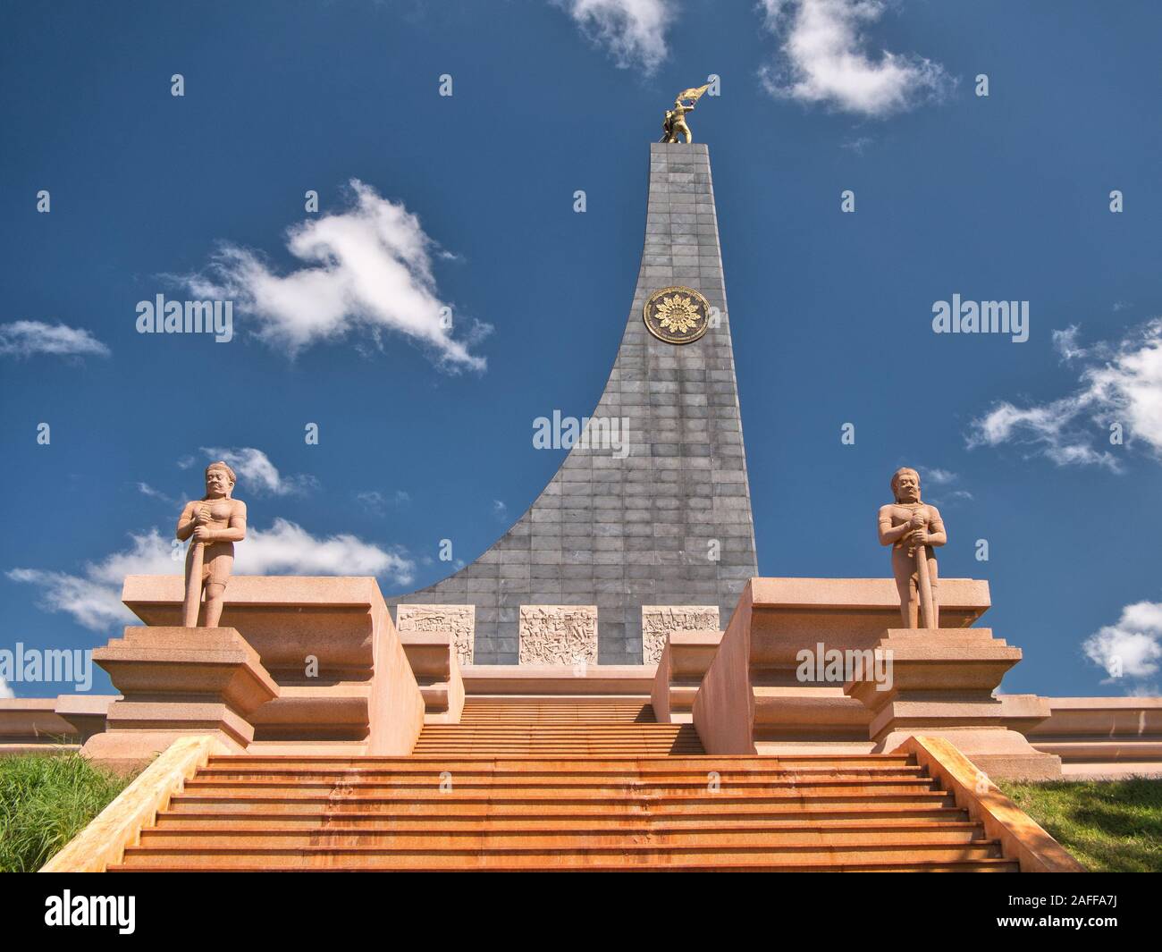 The marble stupa / monument to mark the formation of the Kampuchean ...