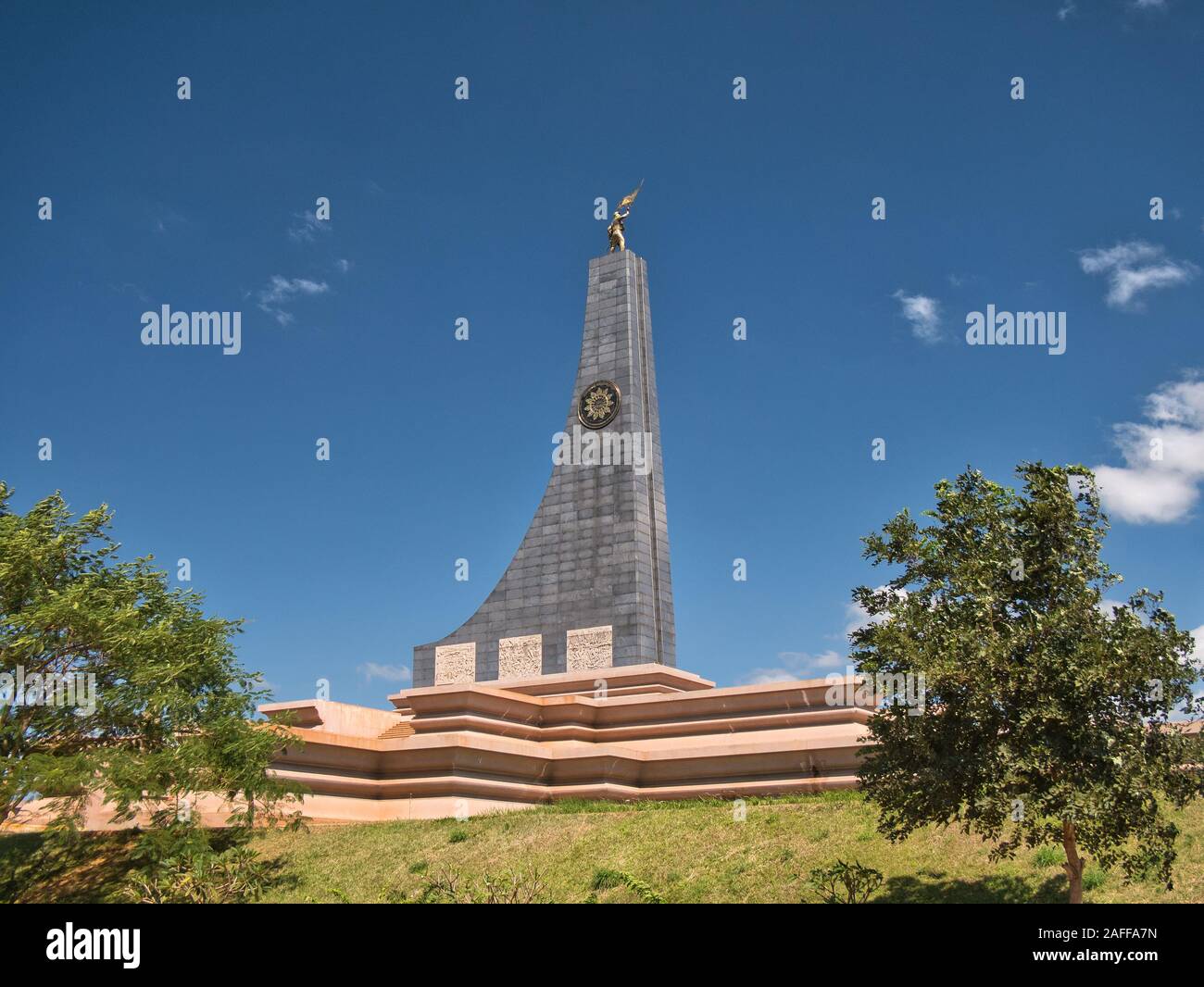 The marble stupa / monument to mark the formation of the Kampuchean ...