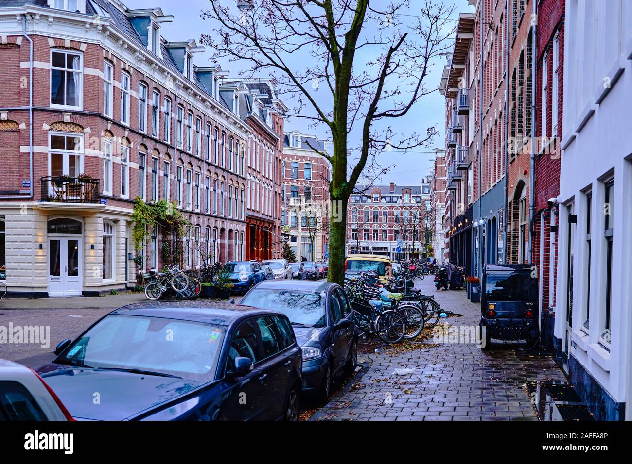 Amsterdam East side neighbourhoods (Oost/Oosterparkbuurt) on a rainy ...