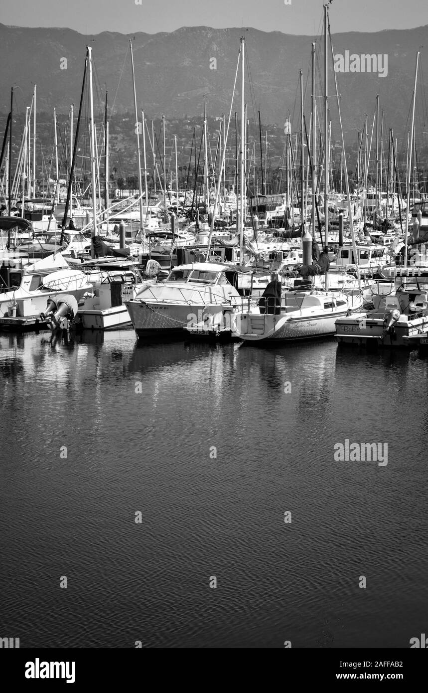 Santa barbara harbor view Black and White Stock Photos & Images - Alamy