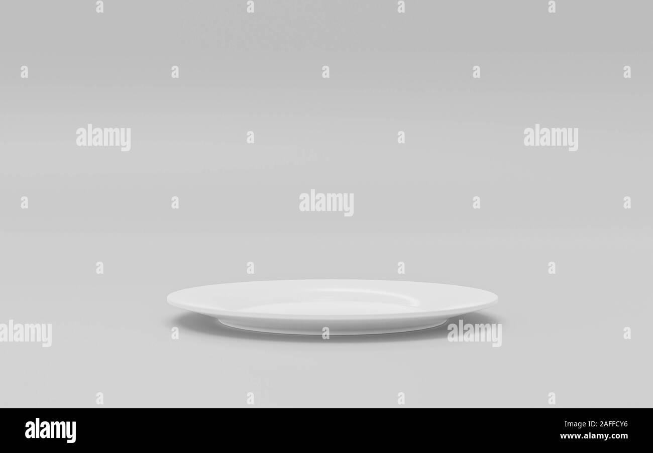 Empty plate - isolated over white background 3d illustration render ...