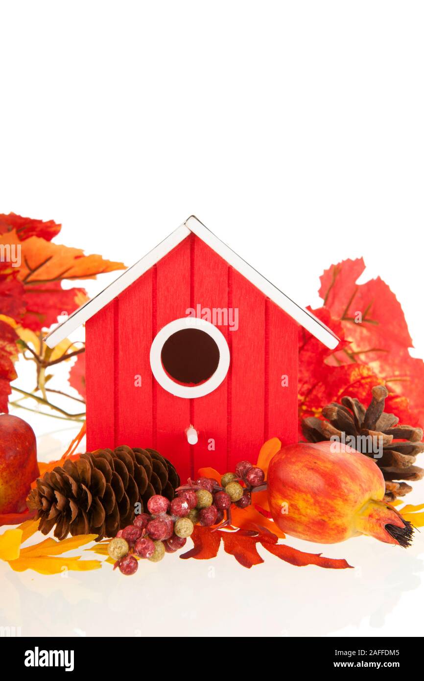 Nesting boxes with leaves and fruit Stock Photo - Alamy