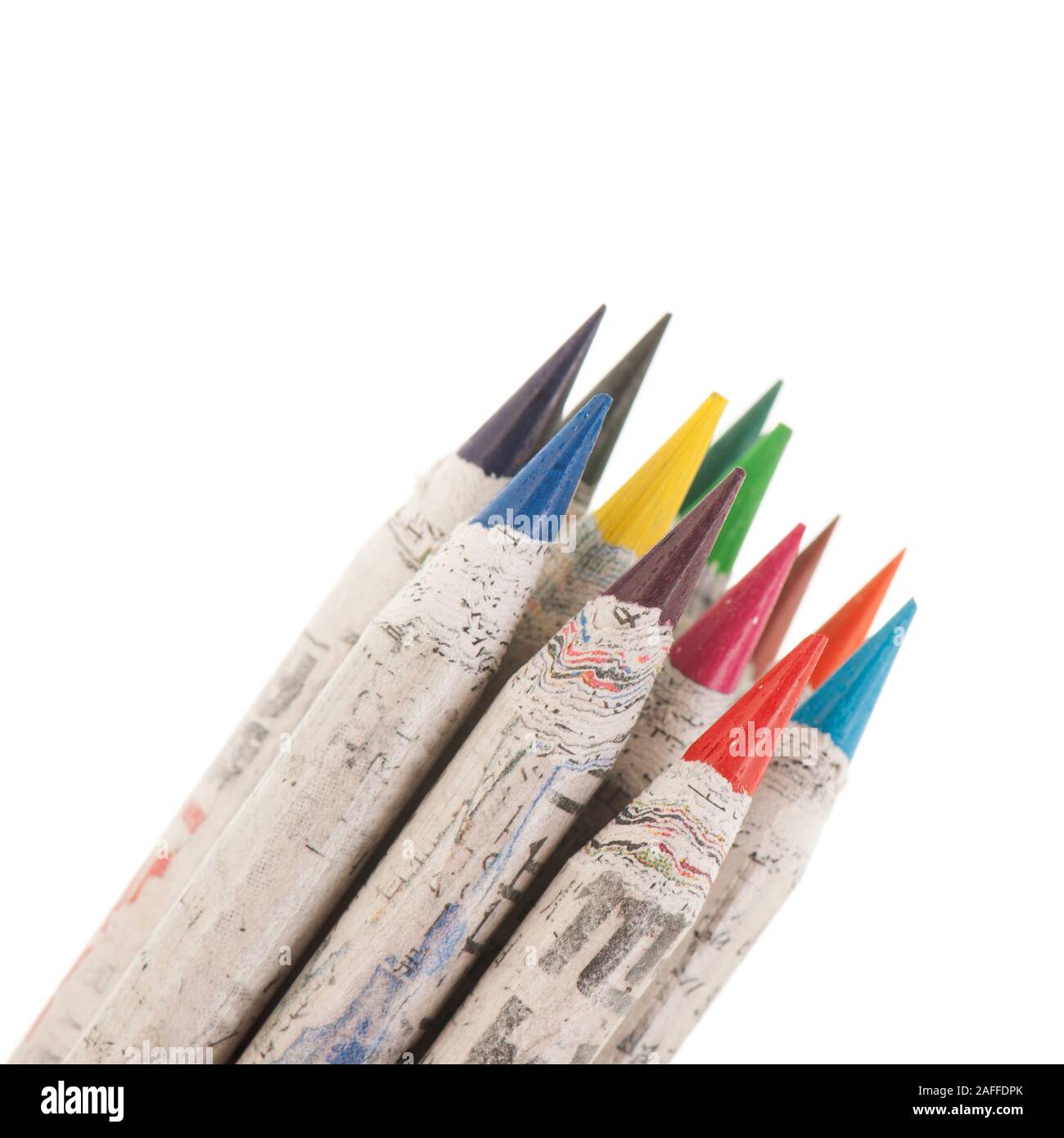 Corner with colored pencils isolated over white background Stock Photo ...