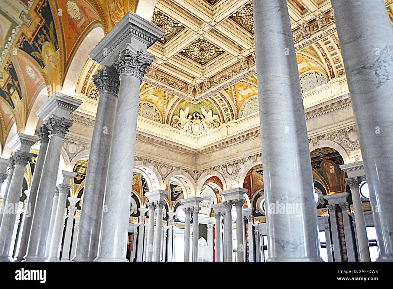 Pillars and Arches Inside the Library of Congress Stock Photo - Alamy