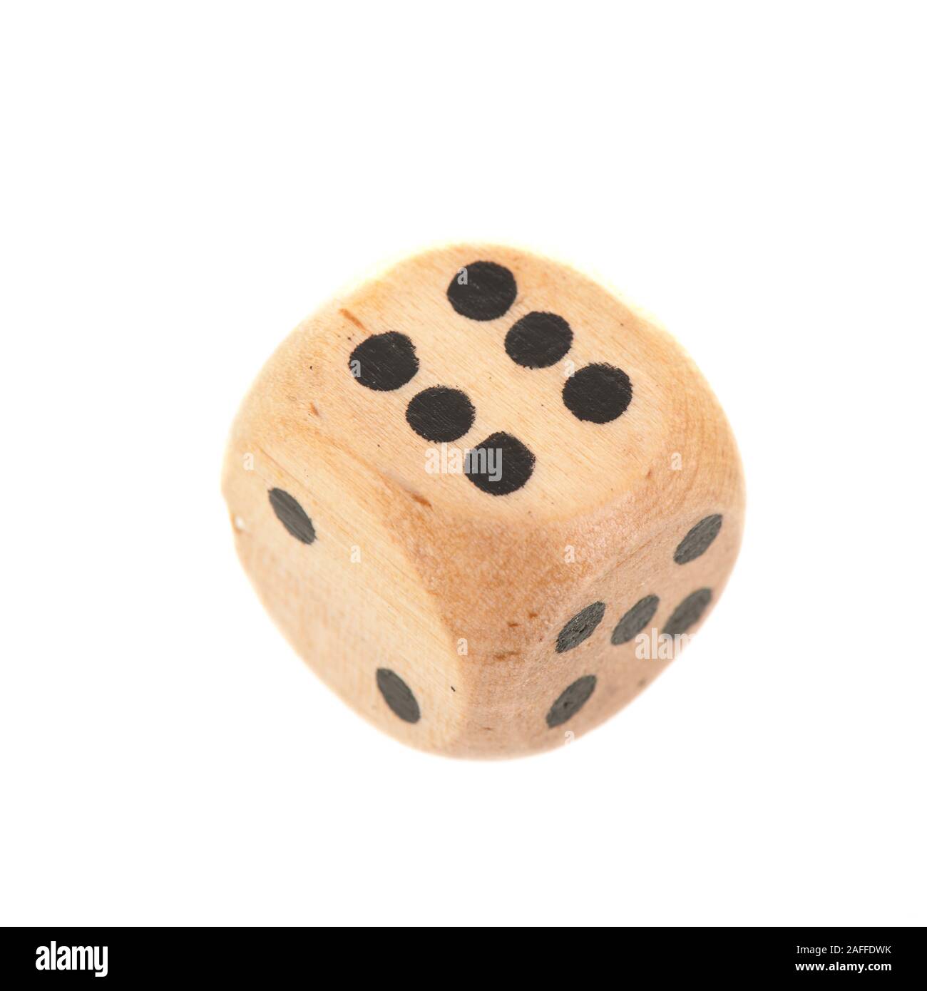 Single dice on six isolated over white background Stock Photo - Alamy