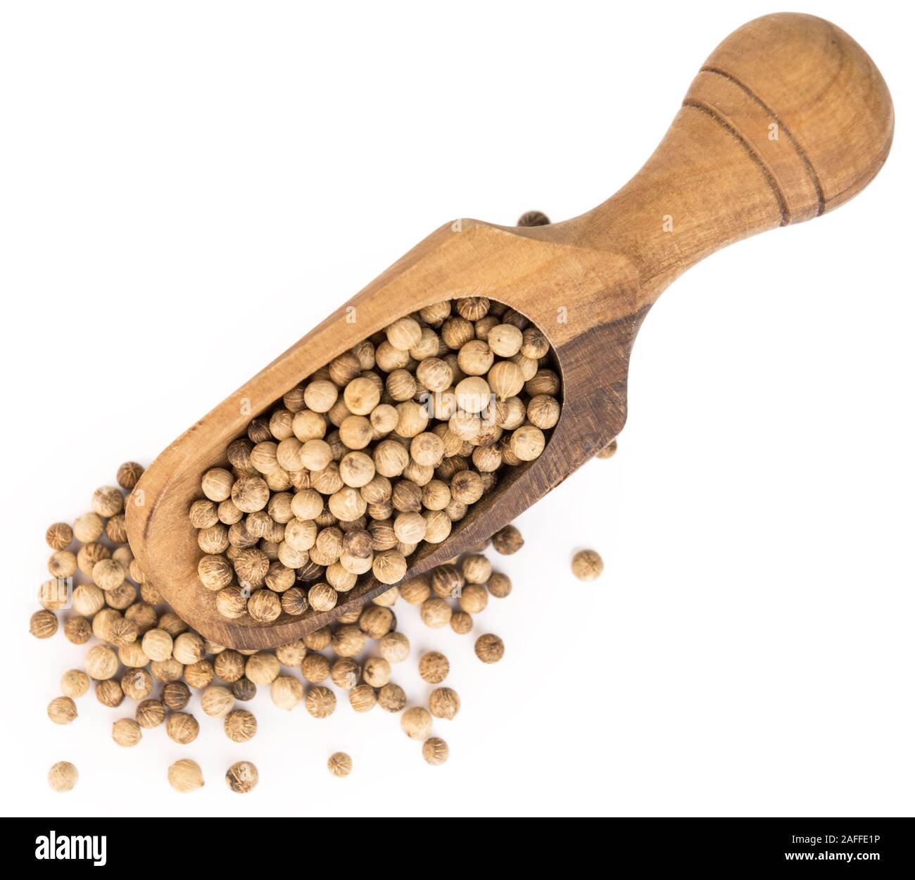 Portion of White Pepper as detailed close-up shot isolated on white ...