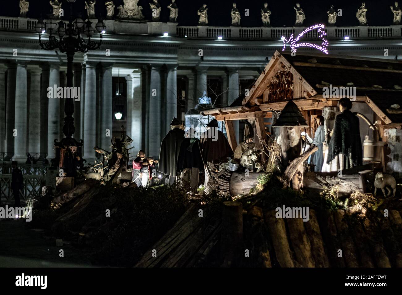 Rome Italy; 8 December 2019. In Piazza San Pietro the nativity scene ...