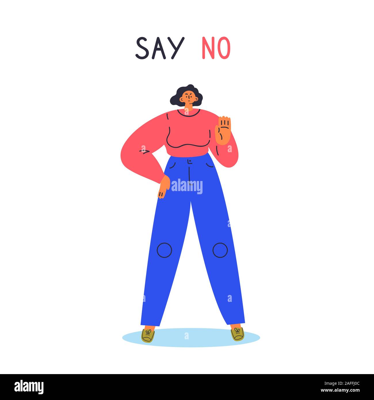 Woman hand gesture stop Stock Vector Images - Alamy