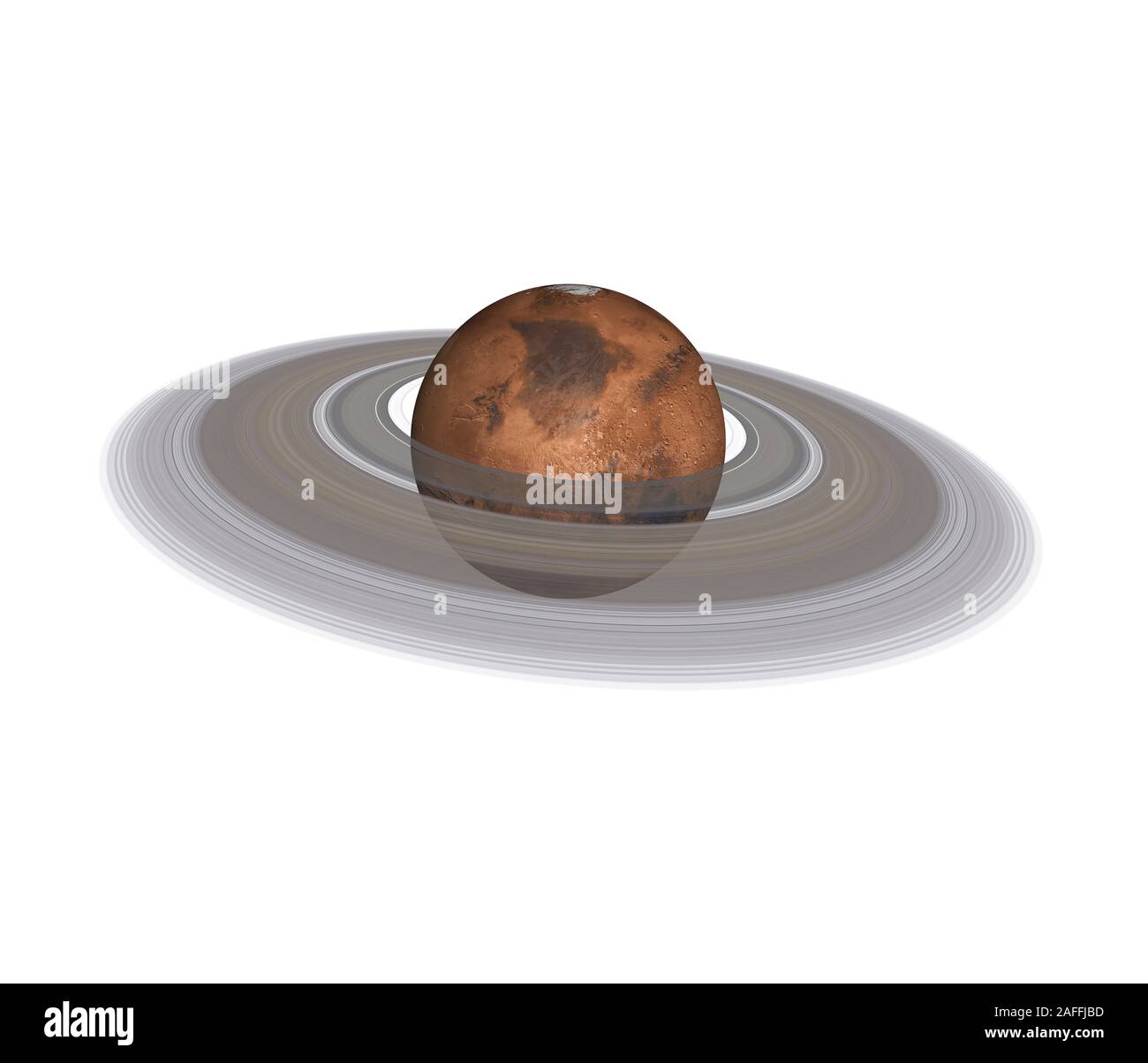 High detailed Mars planet of solar system with saturn ring isolated on ...