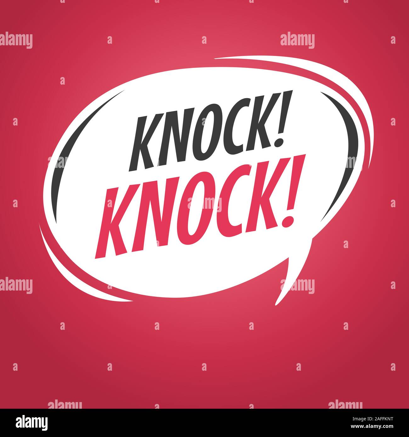 Knock knock cartoon speech bubble Stock Vector Image & Art - Alamy