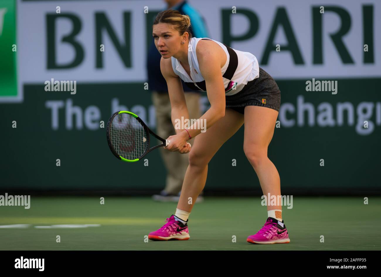 Simona Halep of Romania in action during her second-round match at the ...