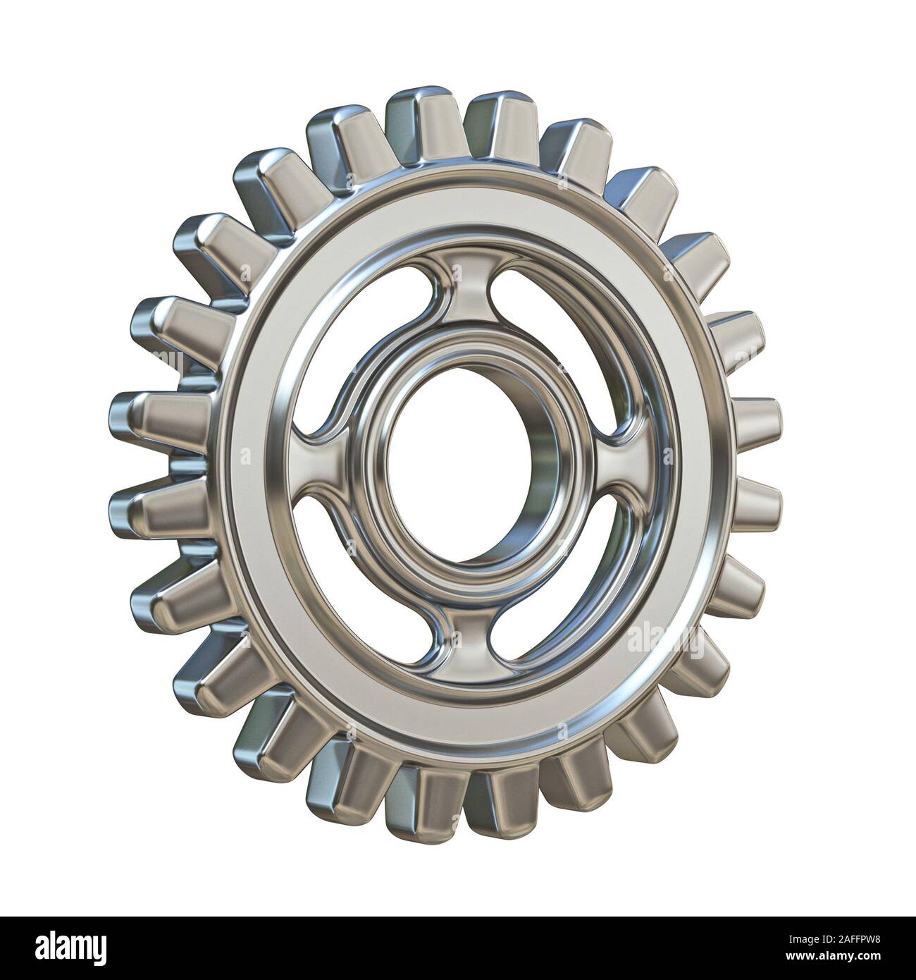 Single gear wheel 3D render illustration isolated on white background ...