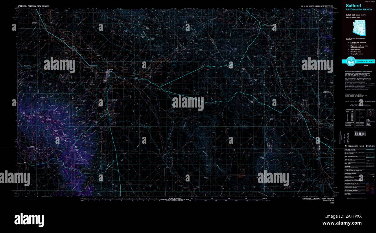 Map of safford hi-res stock photography and images - Alamy