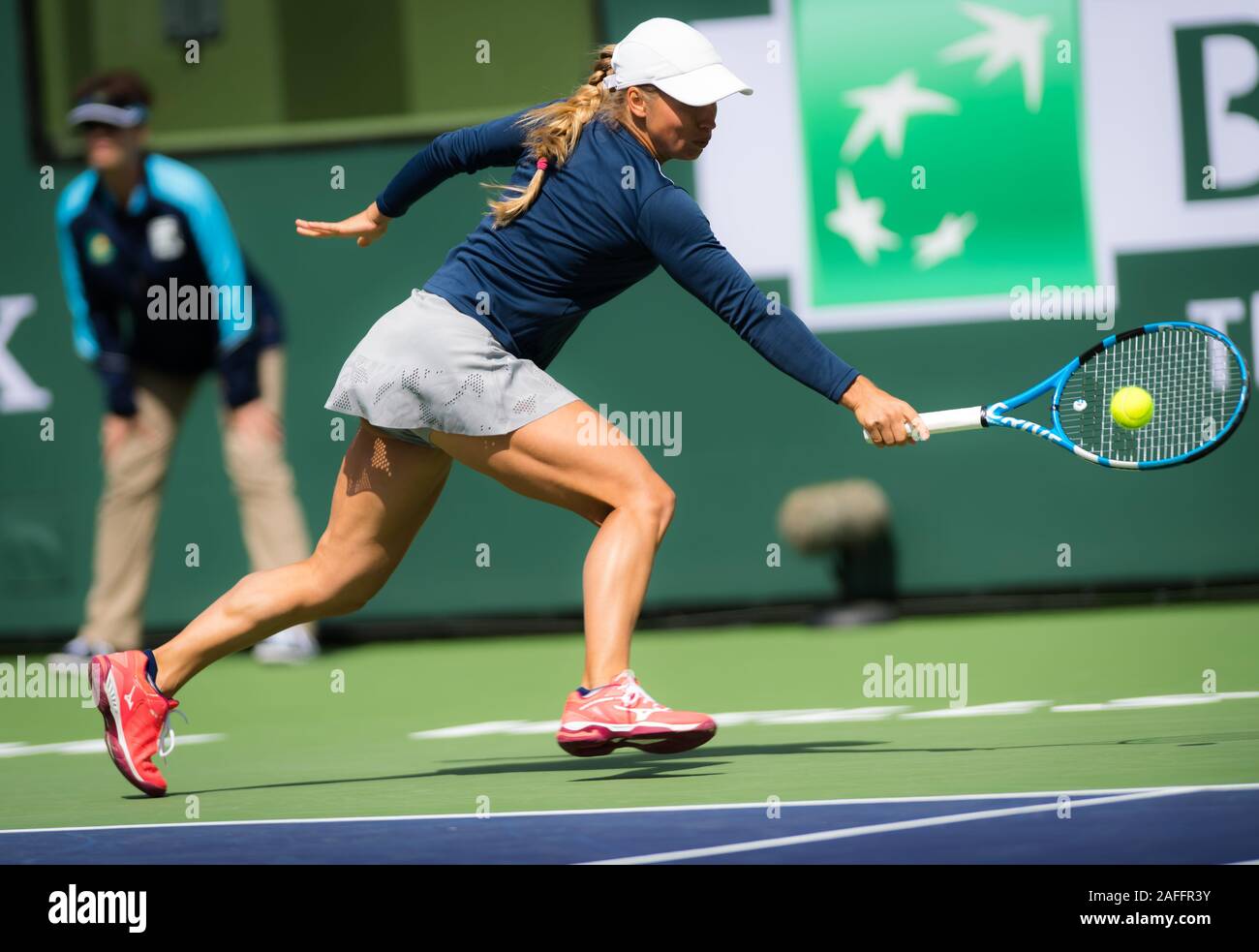 Yulia Putintseva of Kazakhstan in action during her second-round match ...