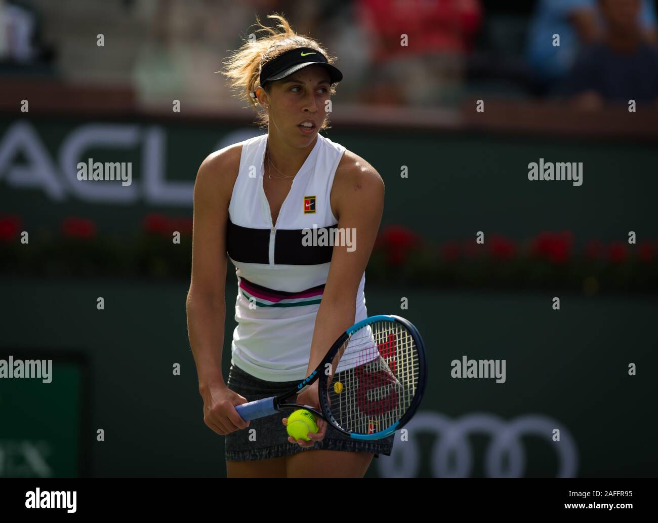Madison Keys of the United States in action during her second-round ...