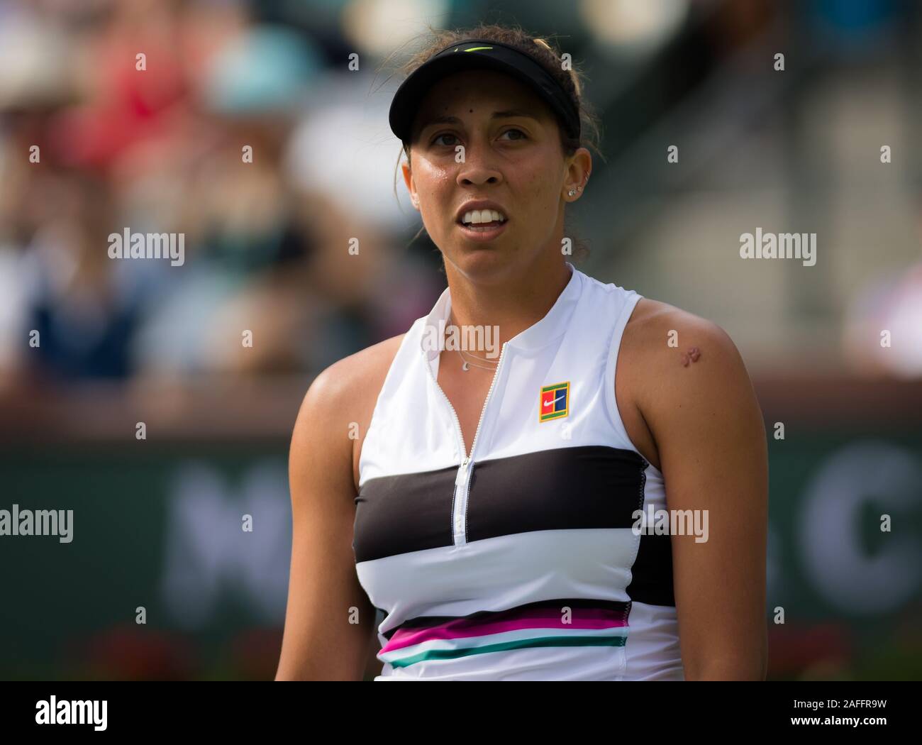 Madison Keys of the United States in action during her second-round ...