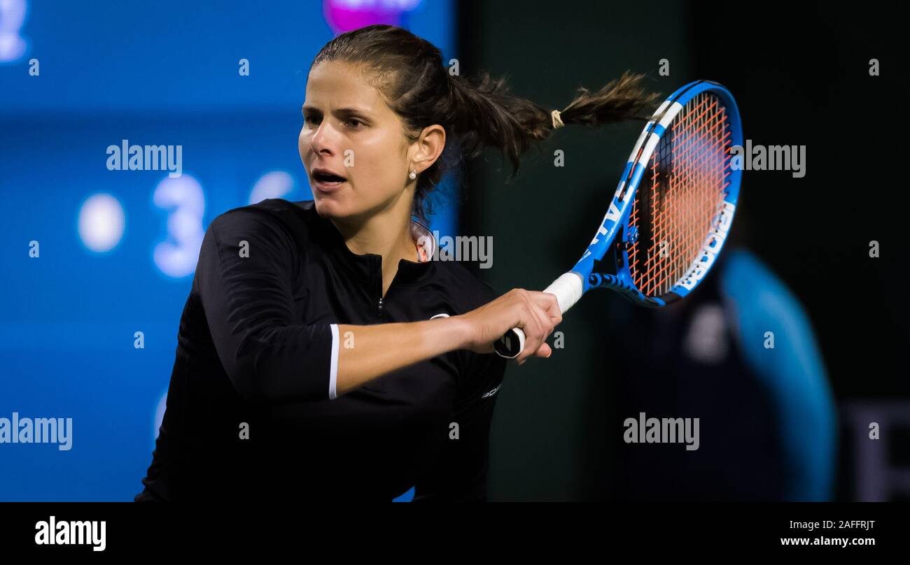 Julia Goerges of Germany in action during her second-round match at the ...