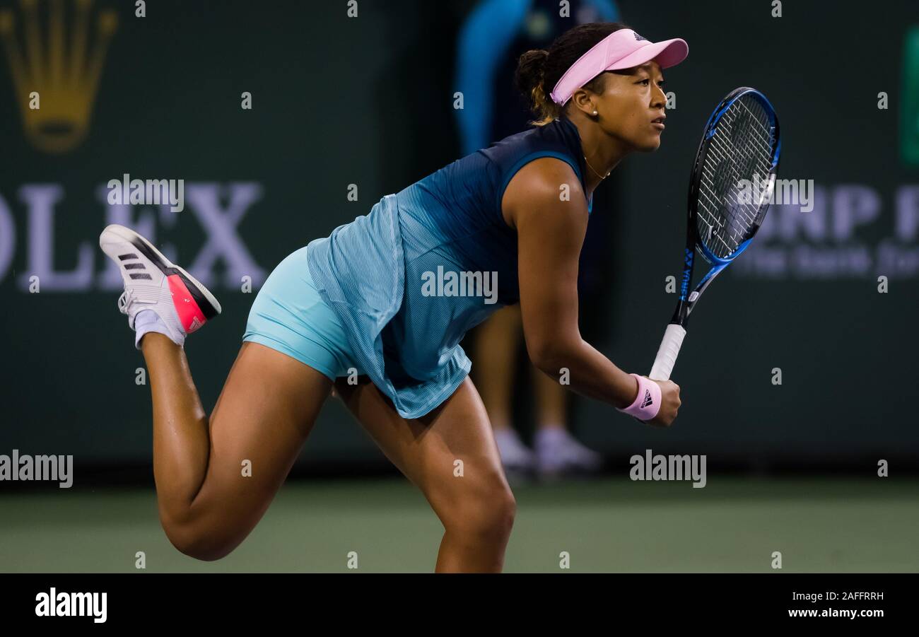Naomi Osaka of Japan in action during her second-round match at the ...