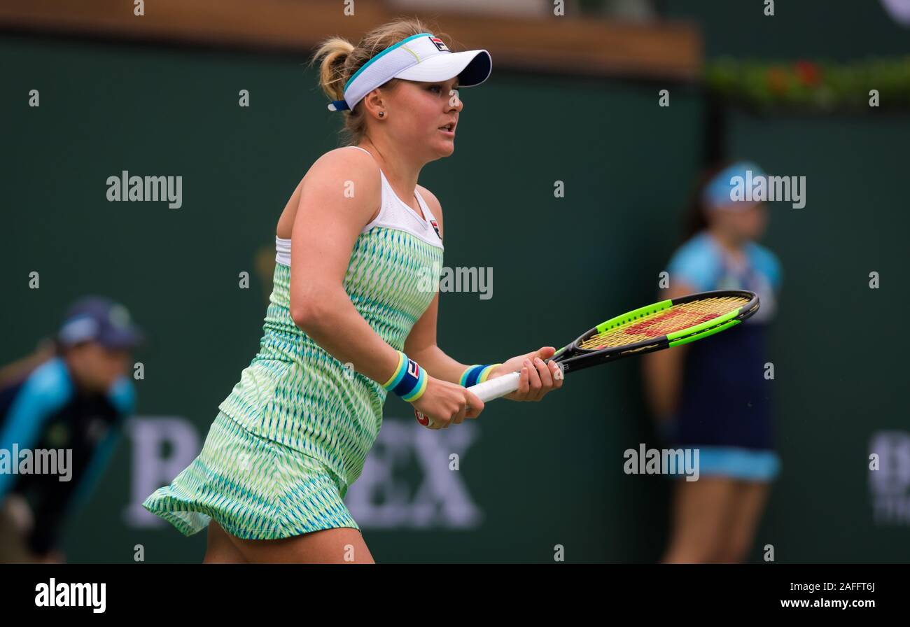 Kateryna Kozlova of the Ukraine in action during her third-round match ...