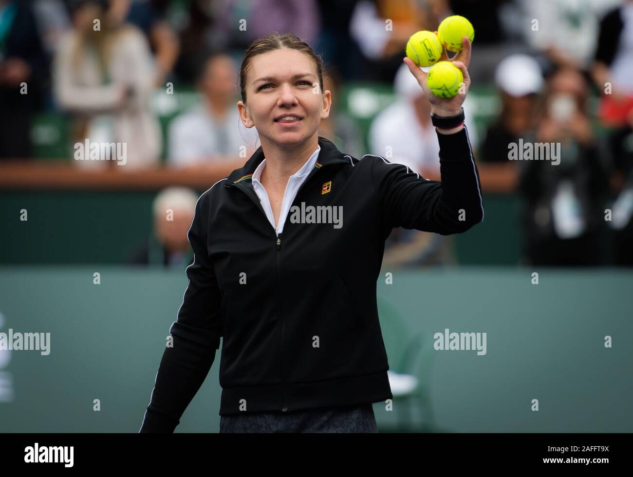 Simona Halep of Romania in action during her third-round match at the ...