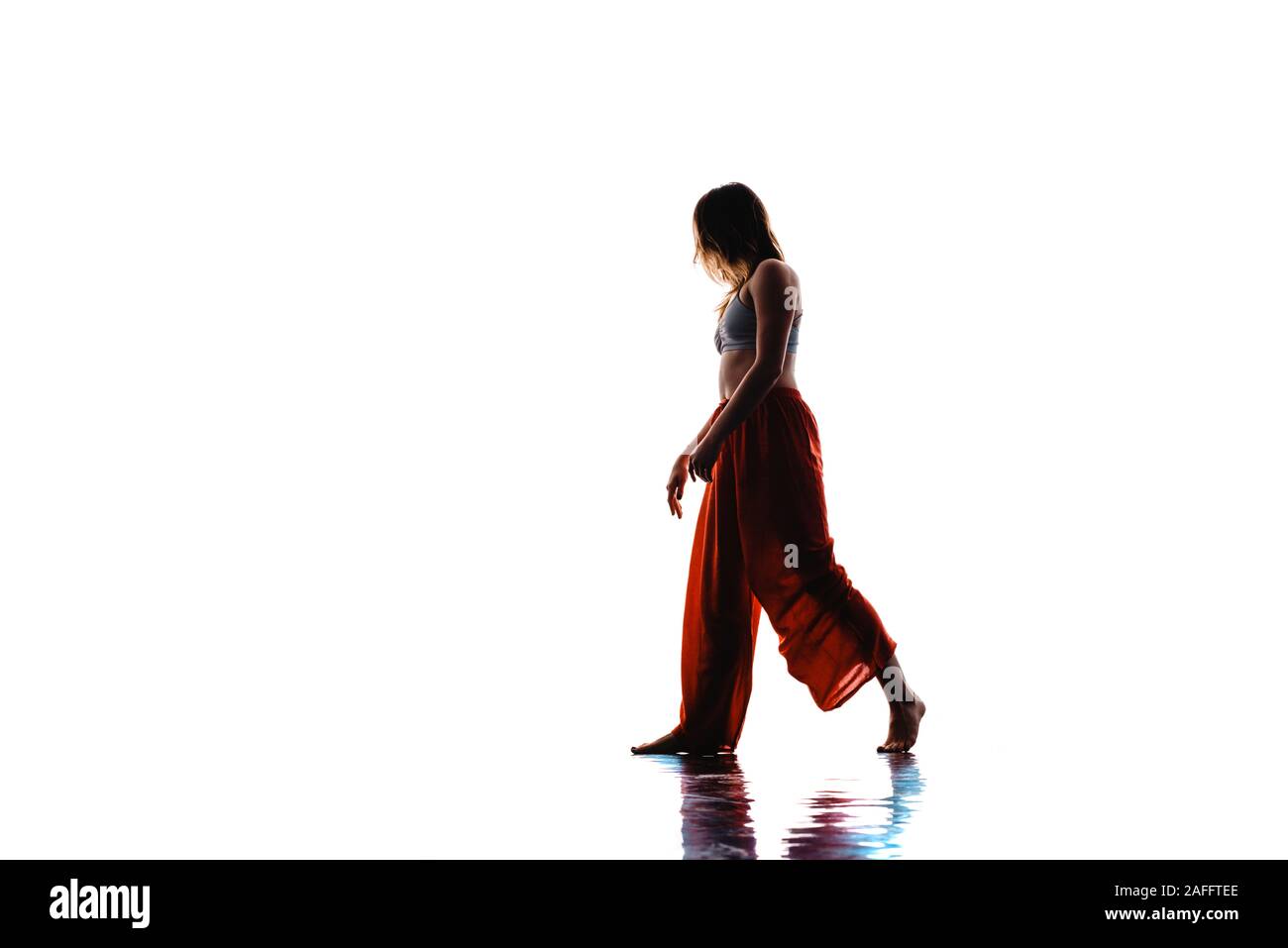 Female dancer practicing modern choreography hi-res stock photography ...