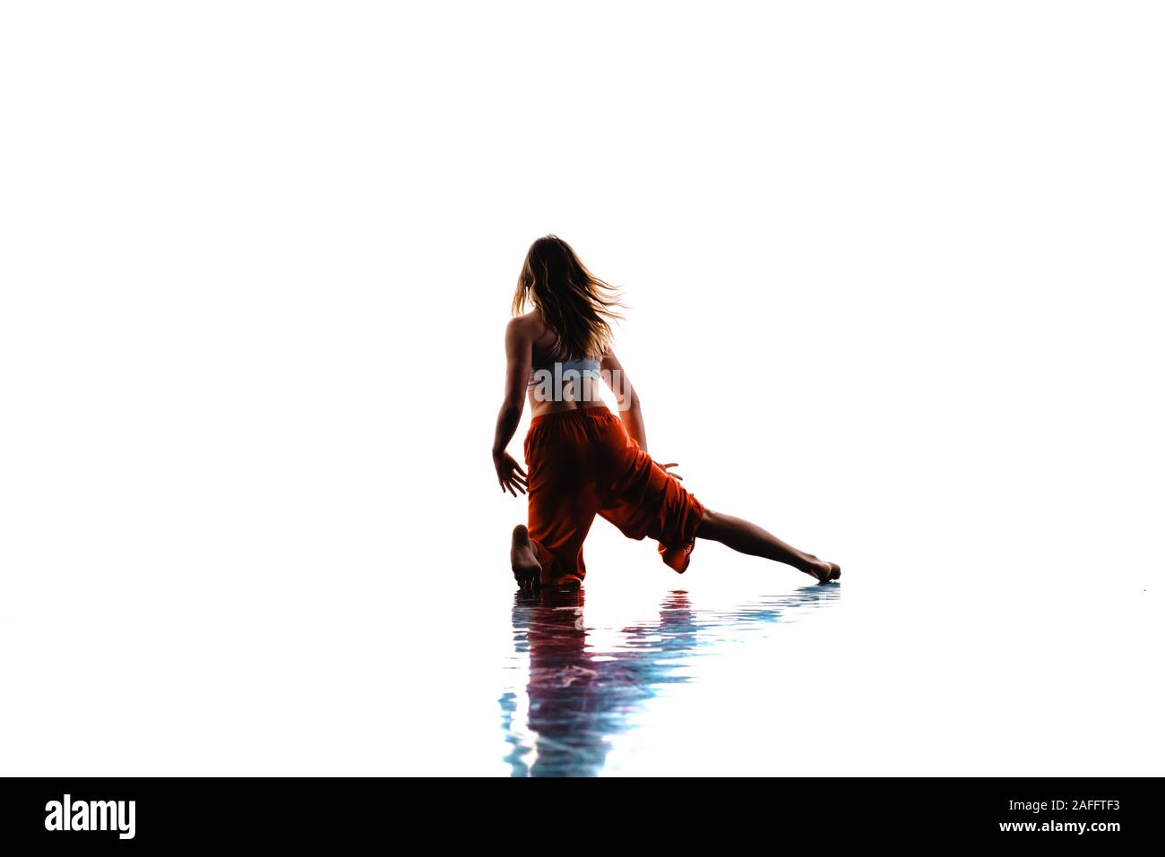 Contemporary dancing performer in a dance practice class Stock Photo ...