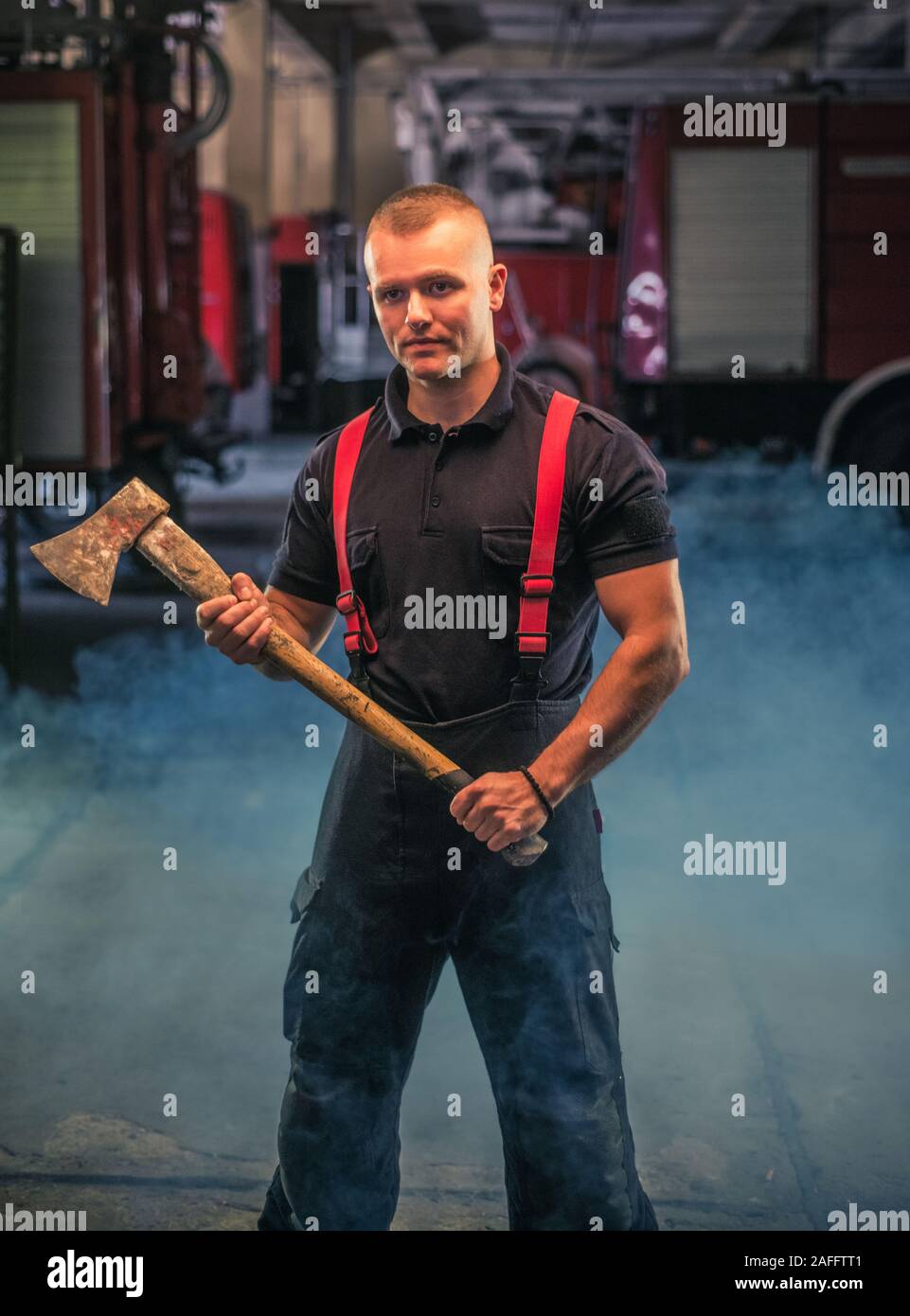 Portrait firefighter axe hi-res stock photography and images - Alamy