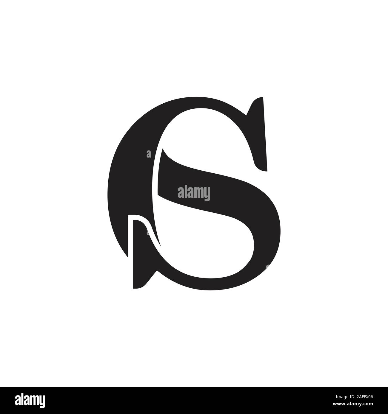 letter cs simple linked font logo vector Stock Vector Image & Art - Alamy