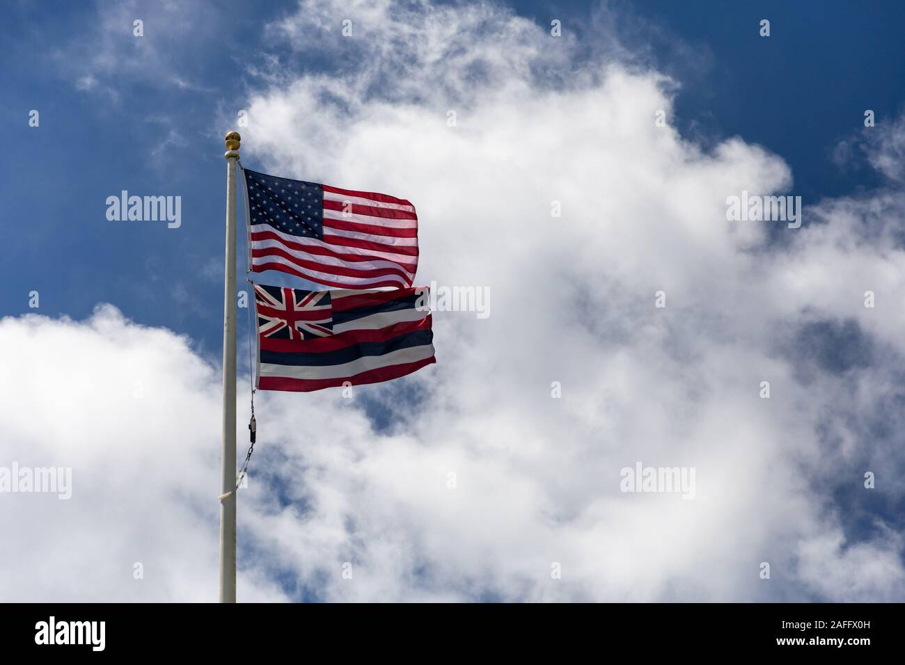 Flags of Hawaii and United States Stock Photo - Alamy