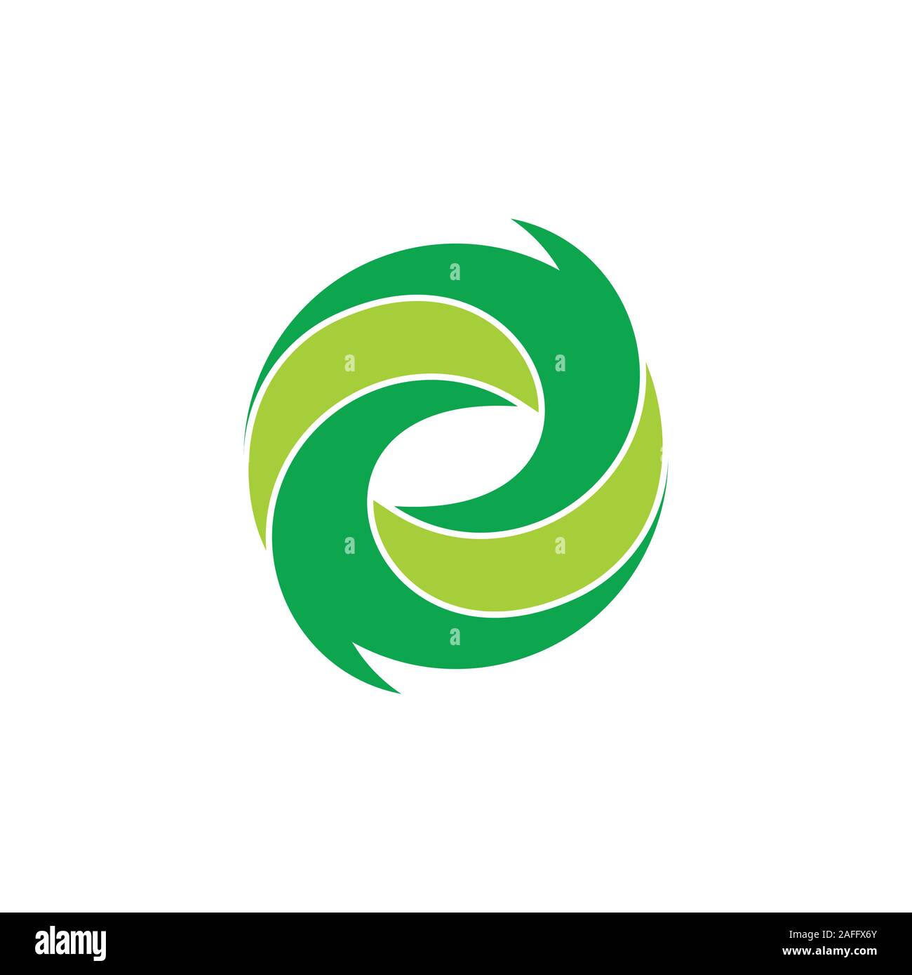 green curves circles rotation shape logo vector Stock Vector Image ...