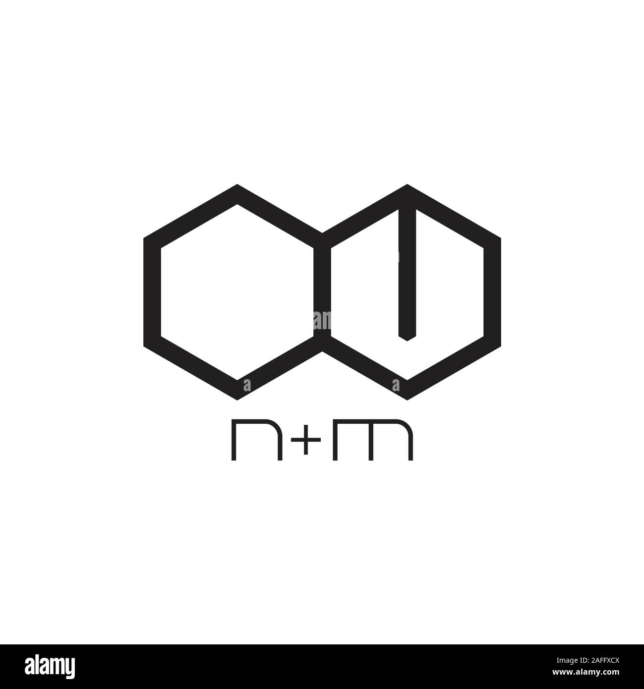 abstract letter nm hexagonal simple design vector Stock Vector Image ...