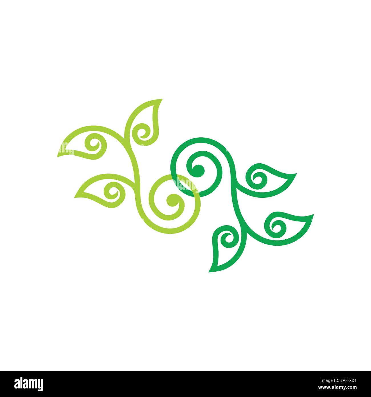 linked tree leaf decoration spiral design vector Stock Vector Image ...