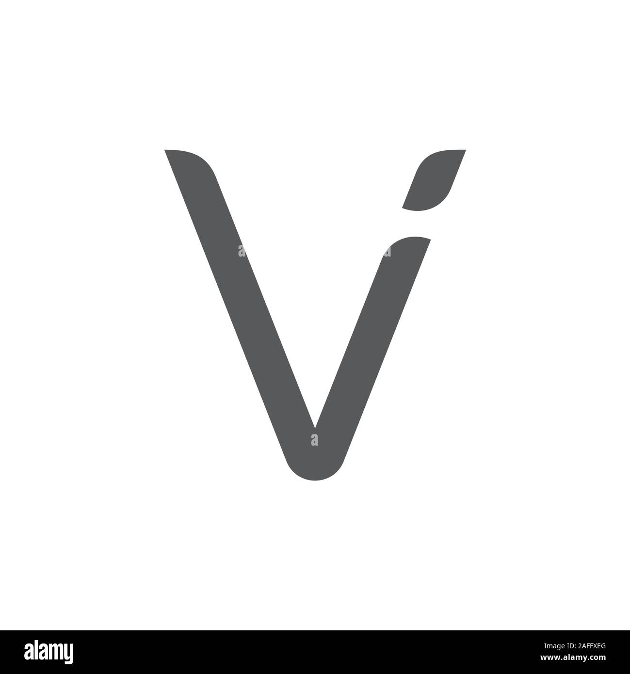 letter vi simple curves geometric line logo vector Stock Vector Image ...