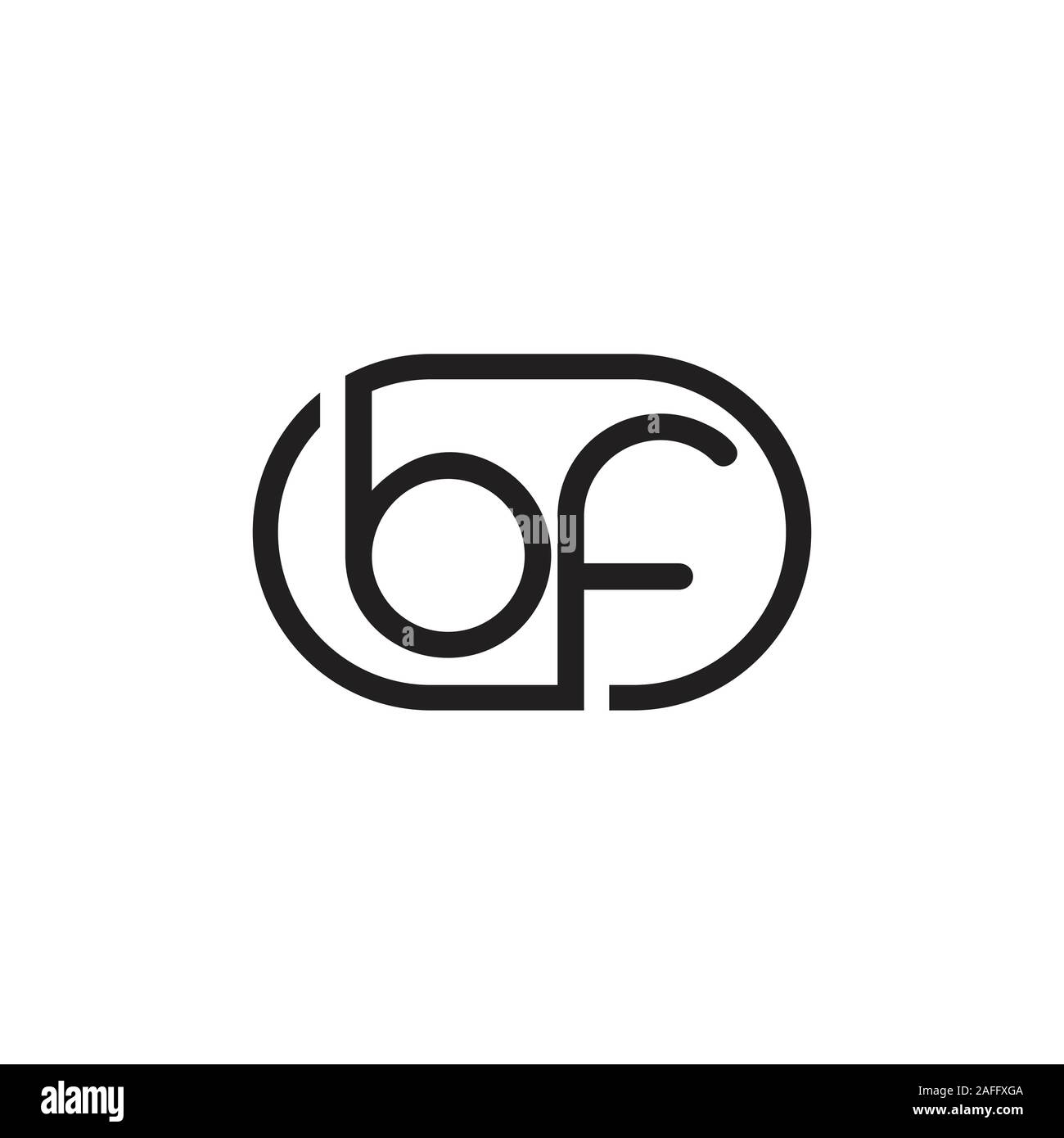 letter bf simple line linked geometric logo vector Stock Vector Image & Art - Alamy