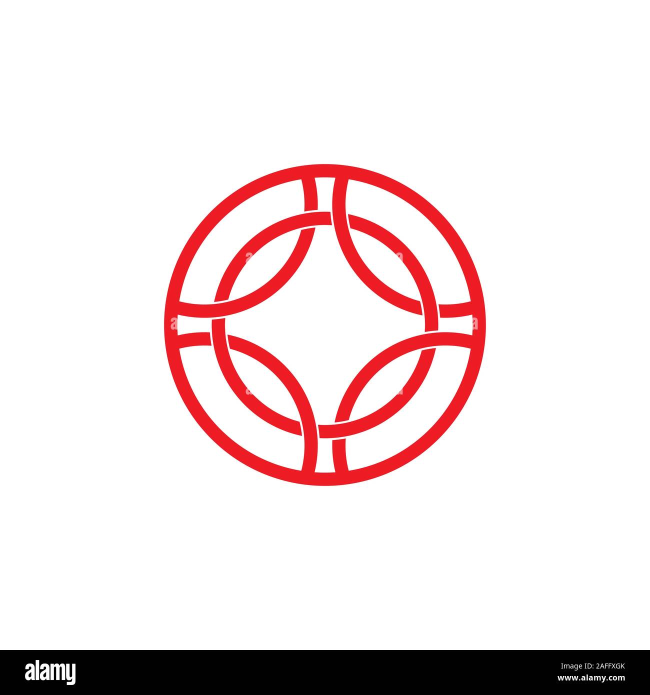circle linked overlapping lines symbol logo vector Stock Vector Image ...