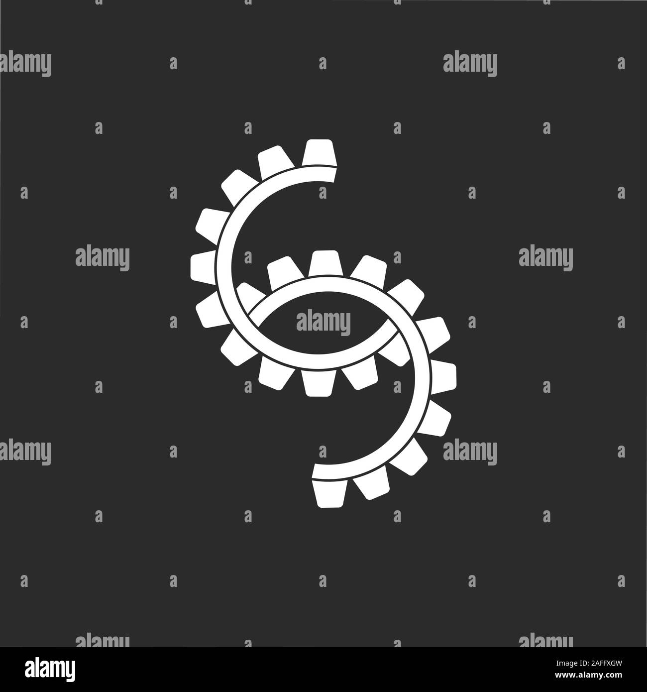 abstract letter sc simple geometric cog machine logo vector Stock ...