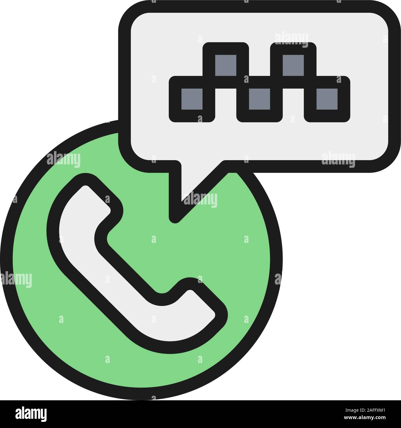 Taxi call center flat color line icon. Isolated on white background ...