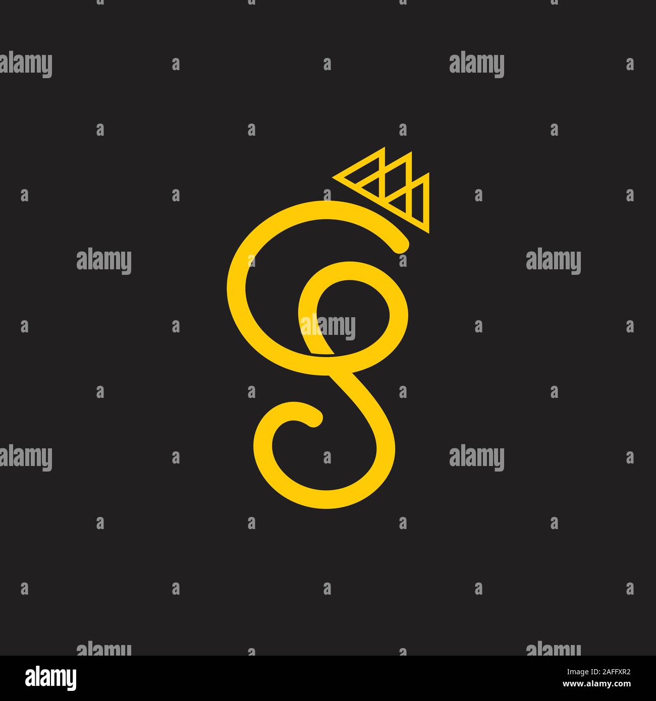 letter gs crown ribbon logo vector Stock Vector Image & Art - Alamy