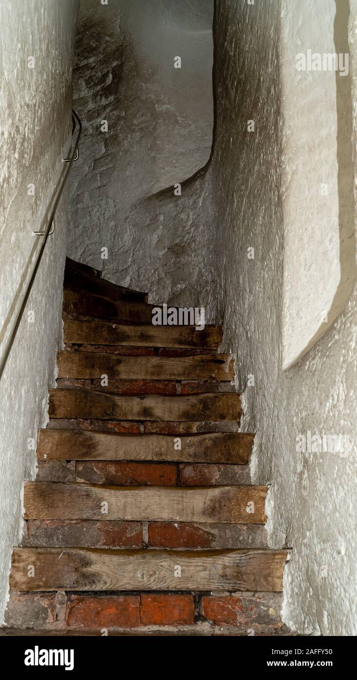 Long and narrow stairs in old tower in Germany Stock Photo - Alamy