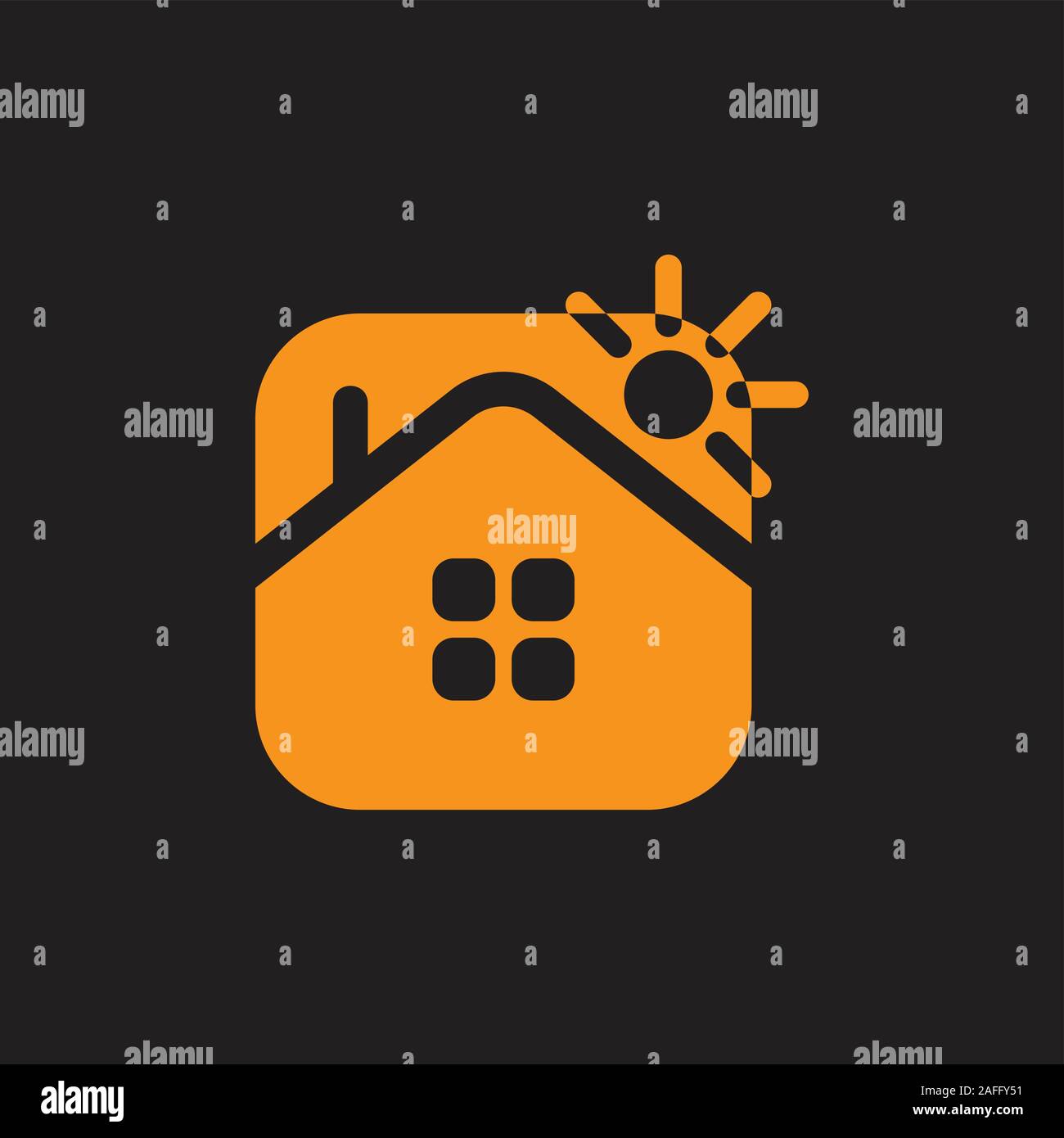 simple geometric negative space home square vector Stock Vector Image ...